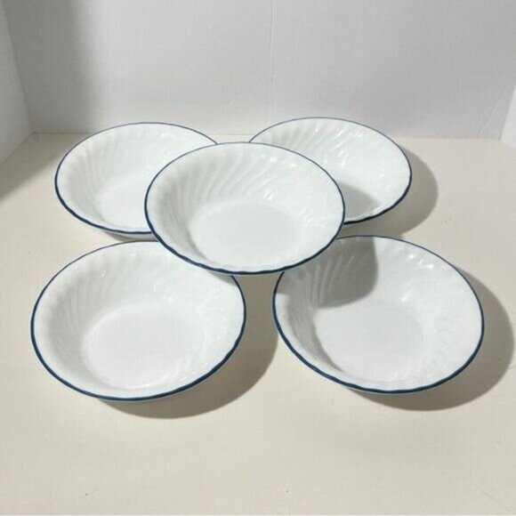 Corelle | Dining | Corelle Blue Velvet 7 4 Soup Cereal Bowl Set Of 5 ...